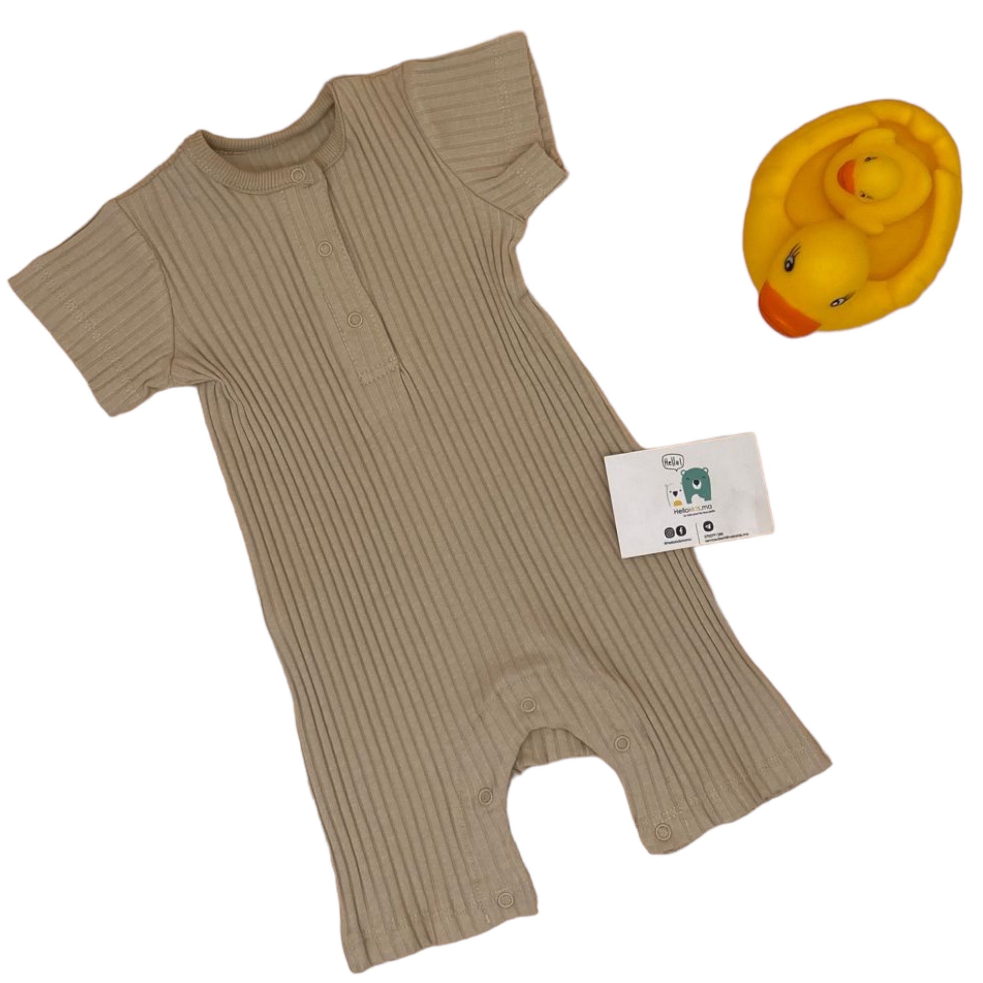Barboteuse unie beige unisexe 1 pcs – hellokids.ma